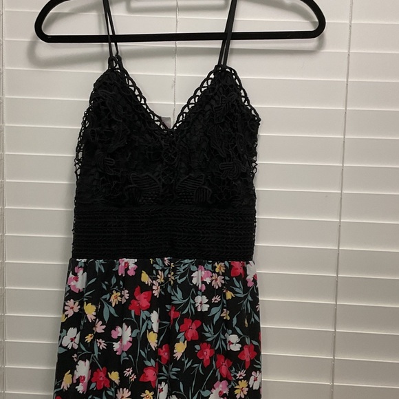 No Boundaries | Dresses | No Boundaries Crochet Black Red Floral Maxi ...